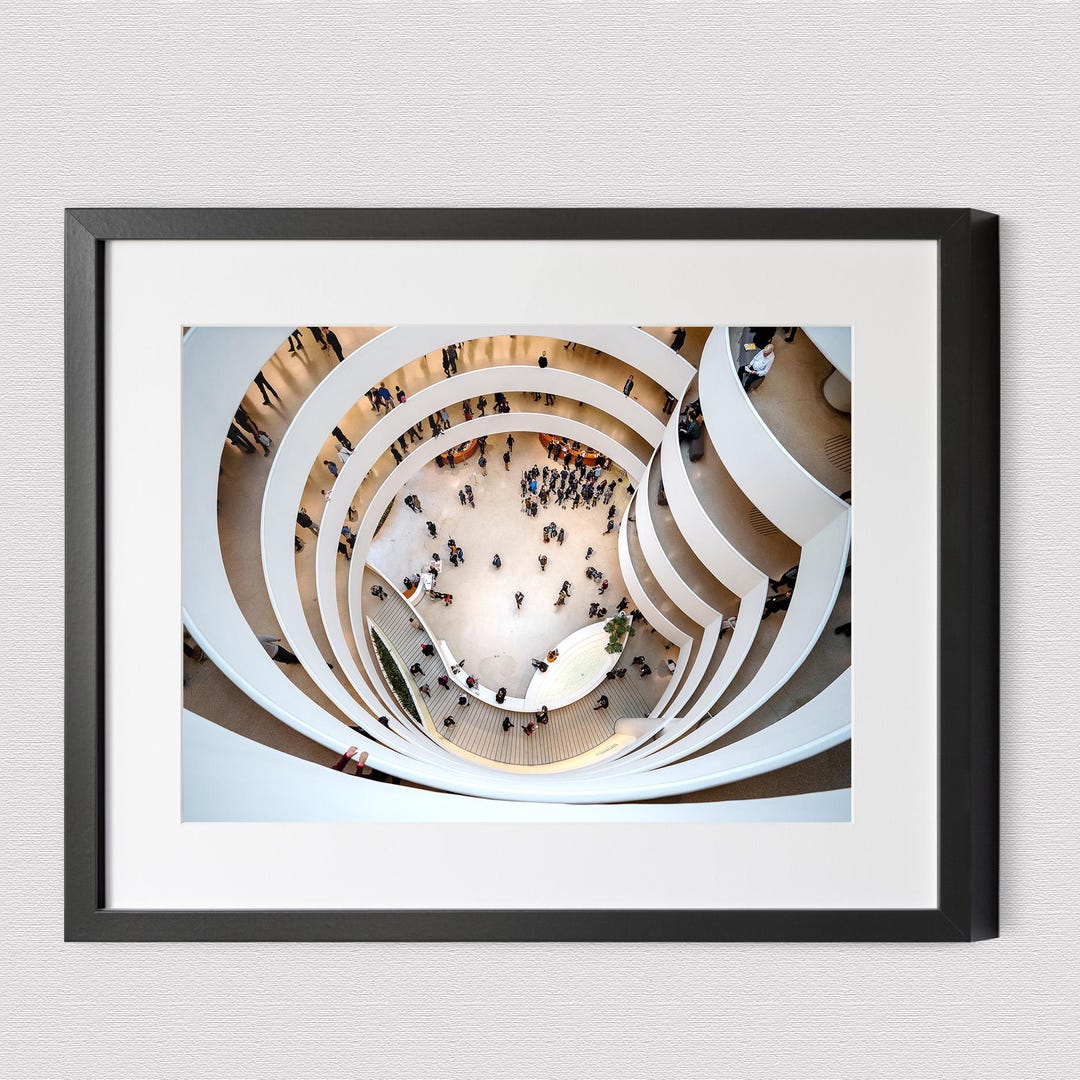 Guggenheim Museum Wall Art NYC Staircase Print, Modern Architecture ...