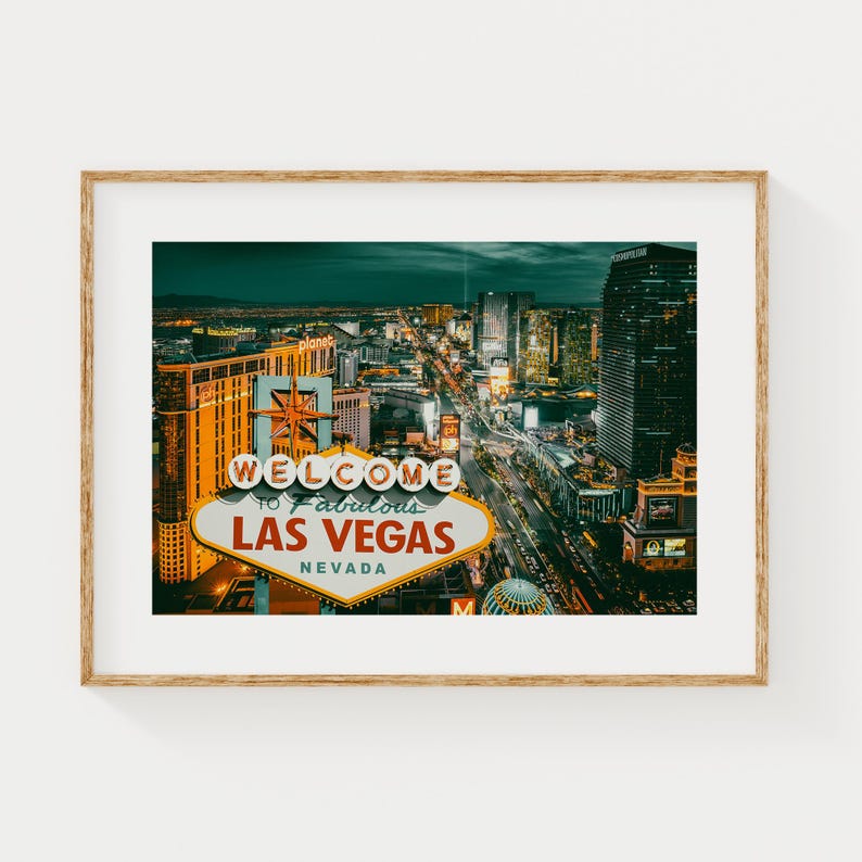 Las Vegas Strip Photography Print, Welcome Sign Cityscape Wall Art - Etsy