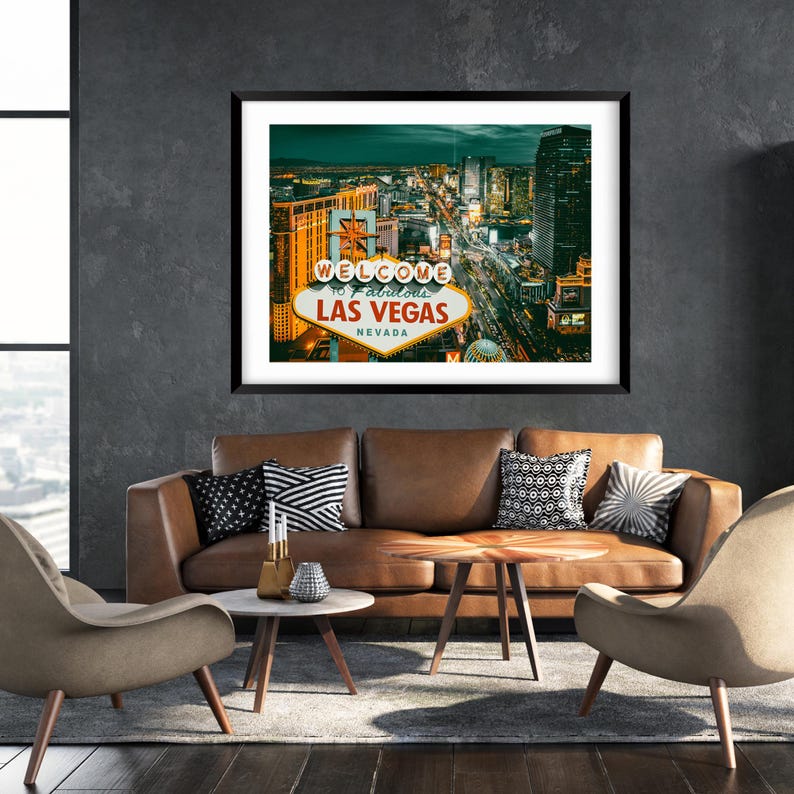 Las Vegas Strip Photography Print, Welcome Sign Cityscape Wall Art - Etsy