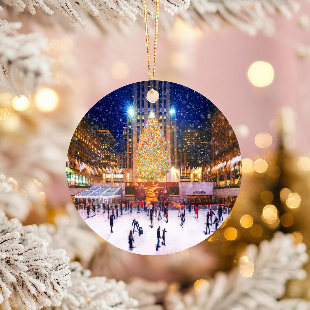 Rockefeller Center Ceramic Christmas Tree Ornament: NYC Keepsake, Ice ...