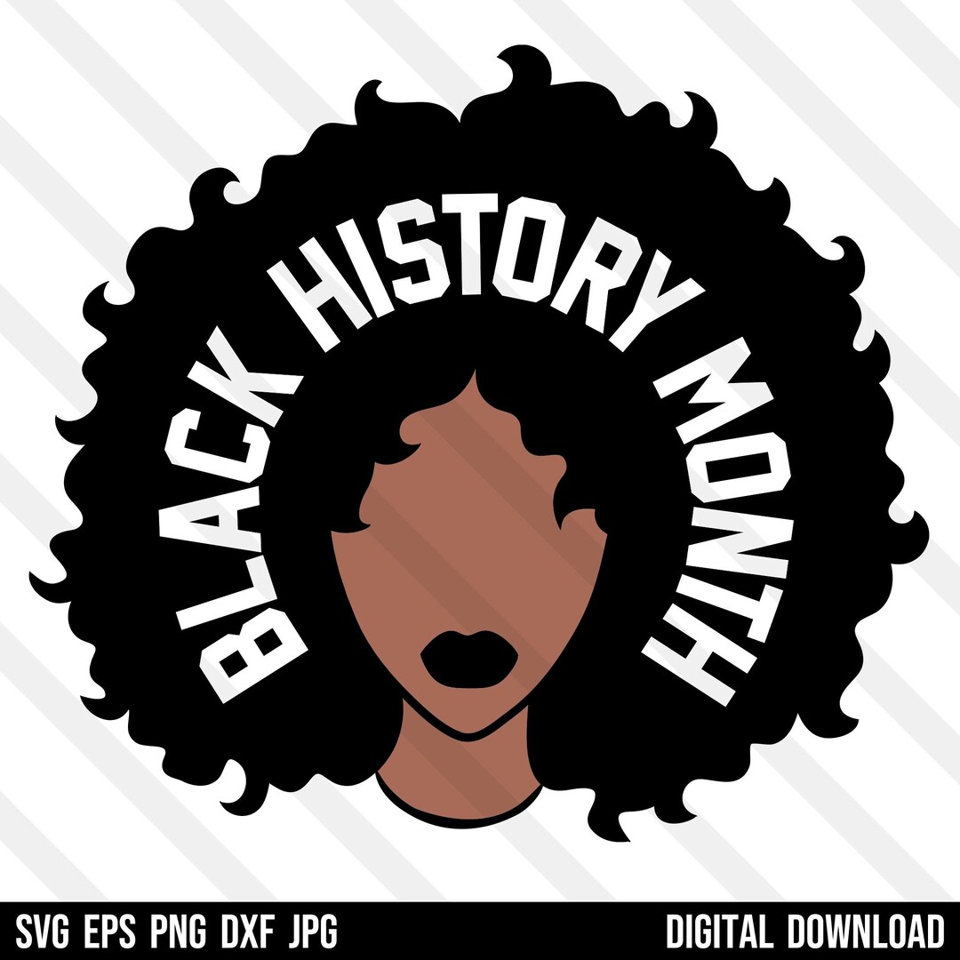 Black Every Month Afro Woman SVG PNG EPS Dxf Jpg Black History Month ...