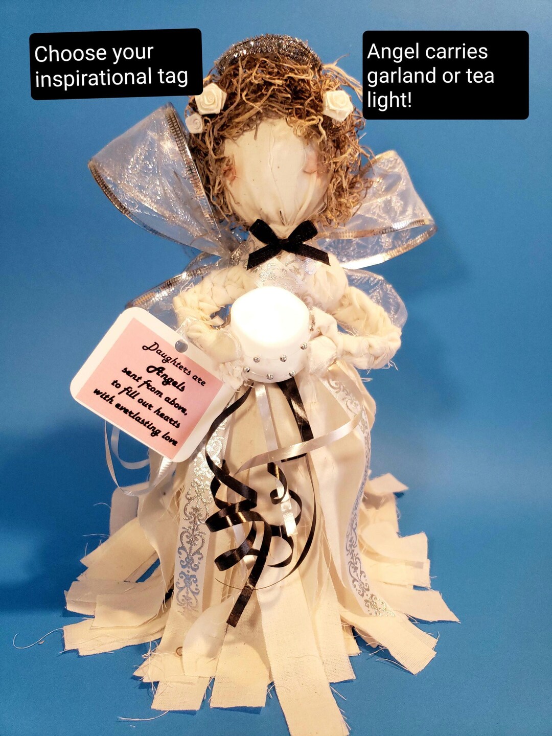 Custom Made Inspirational Rag Angel, All Occasions Gift, Christmas ...