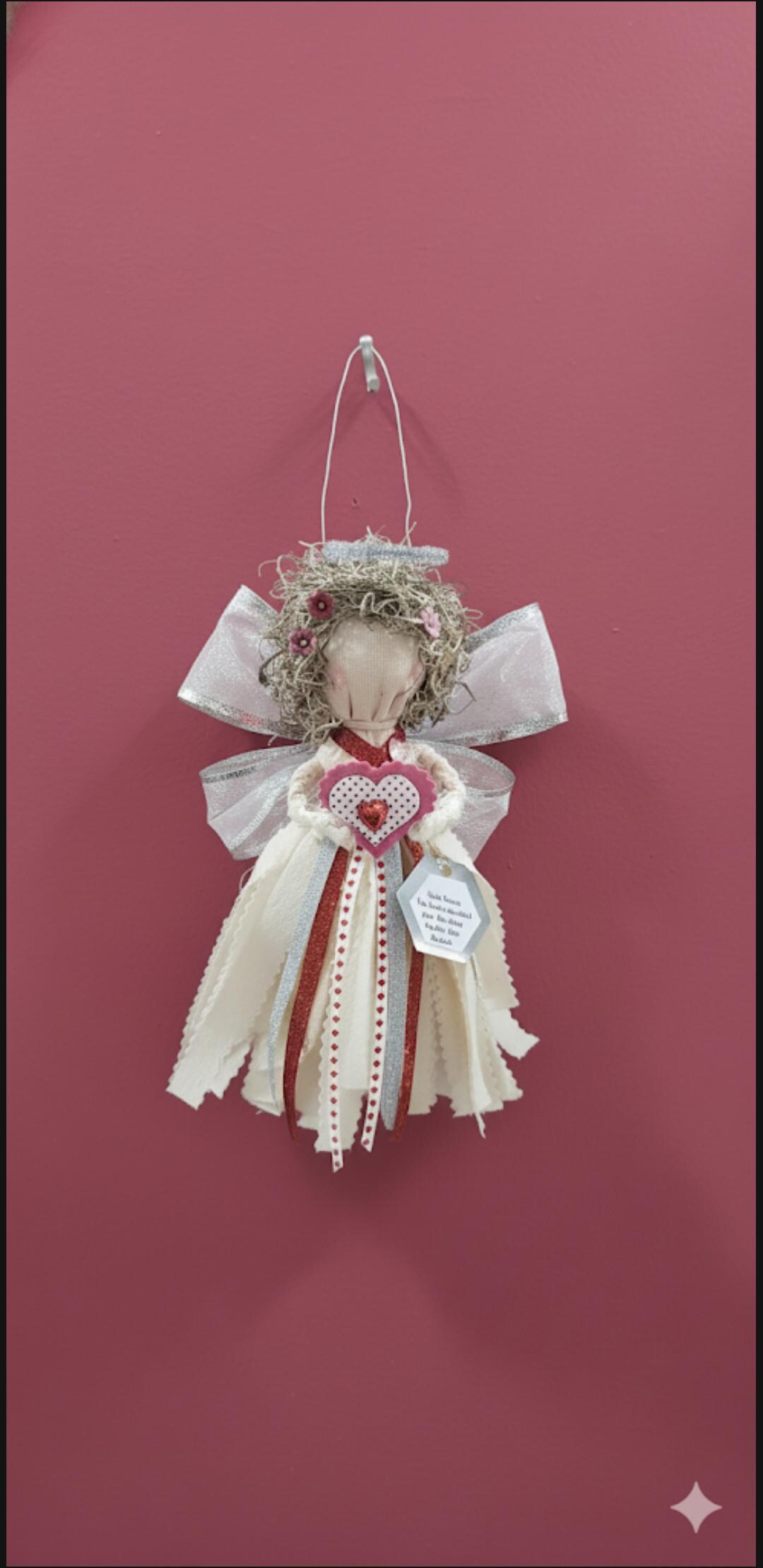 RAG ANGEL ORNAMENT With Choice of 11 Heartfelt Message Tags. Hand ...