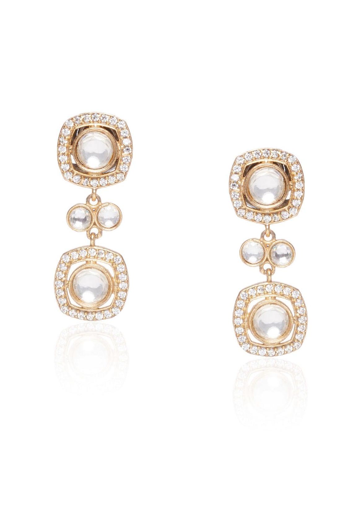 White Polki Layered Necklace Set, White Jewelry Set, Kundan Bridal Set ...