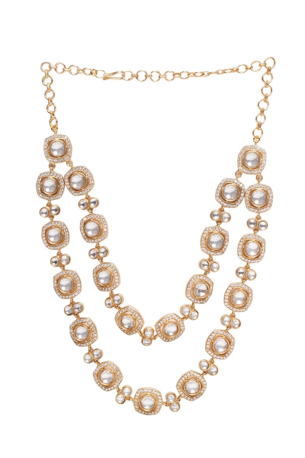 White Polki Layered Necklace Set, White Jewelry Set, Kundan Bridal Set ...