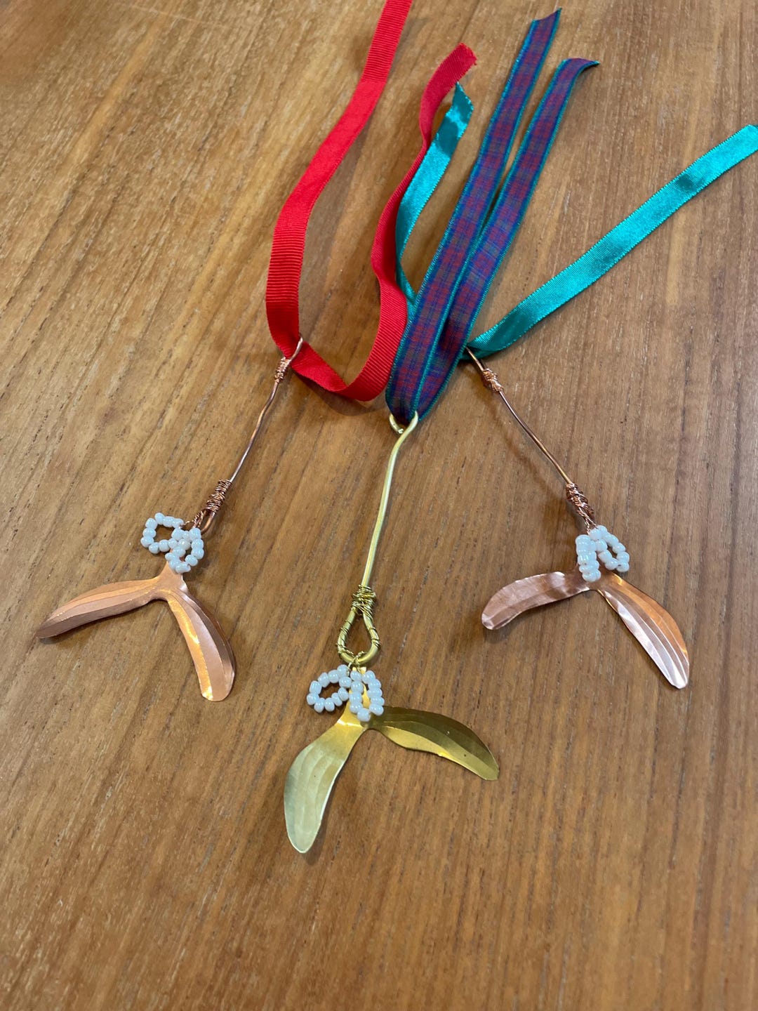 Trio of Christmas Decorations, Handmade Christmas Ornaments, Copper ...