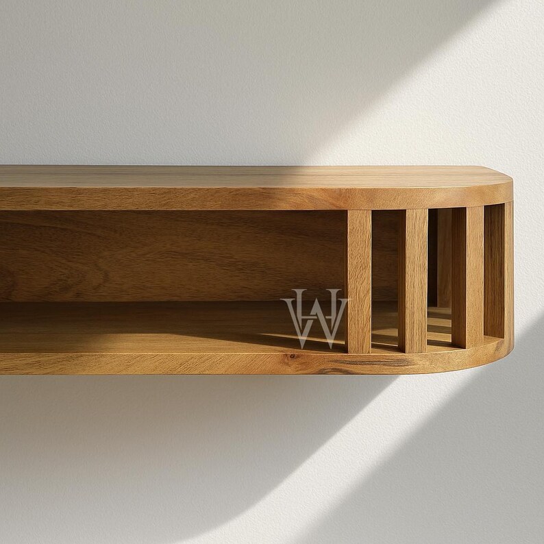 Solid Wood Floating Console Table - Farmhouse Entryway Table - Etsy