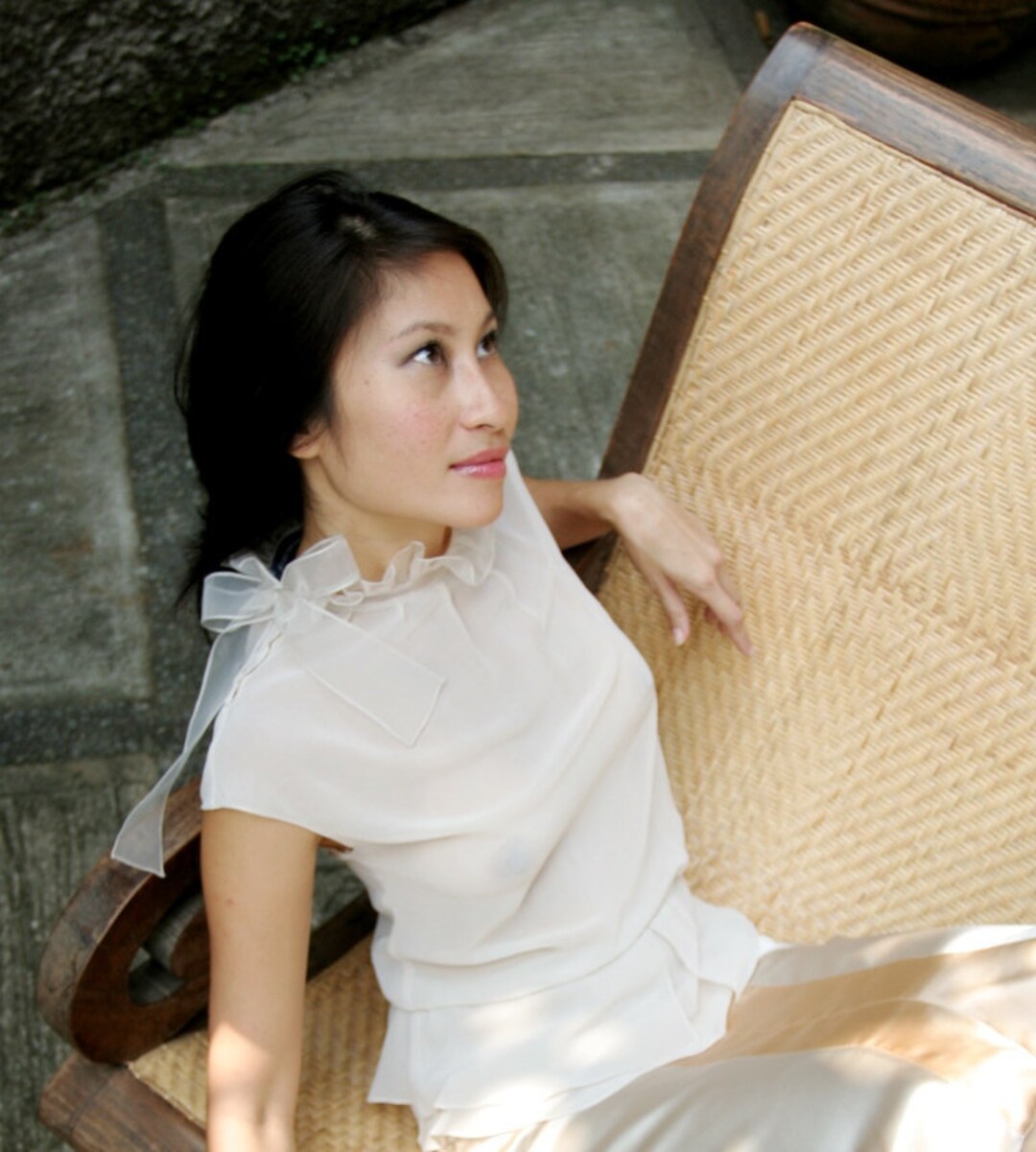 Sheer Austere Blouse W/organza Collar - Etsy