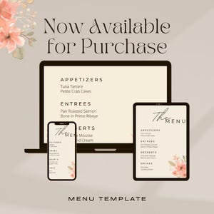 Custom Modern Menu Template - Etsy