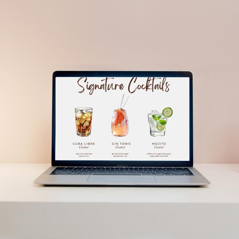 Cocktail Menu Template - Etsy