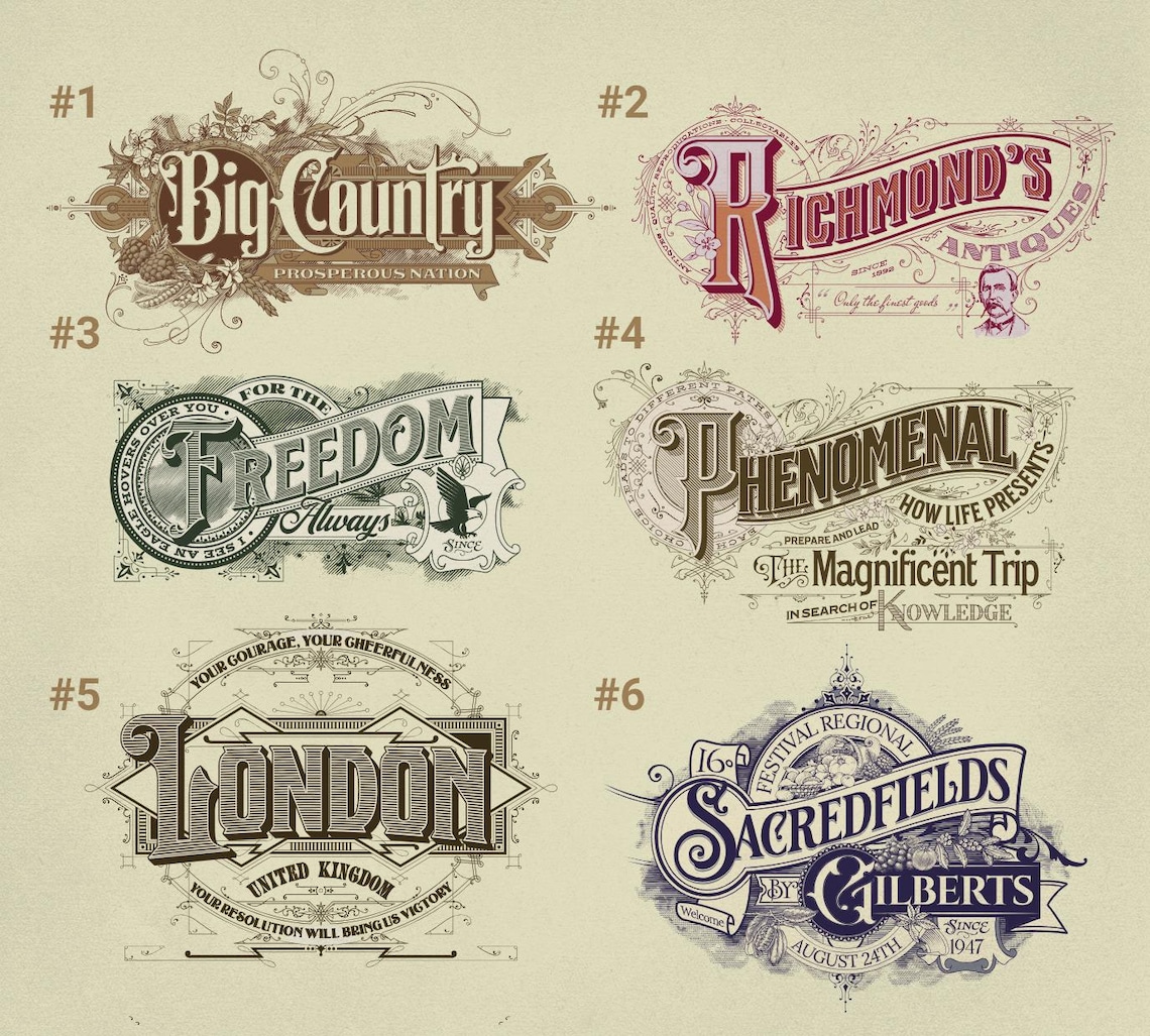 Victorian Logo Template – Custom Engraved Business Logo – Vintage ...