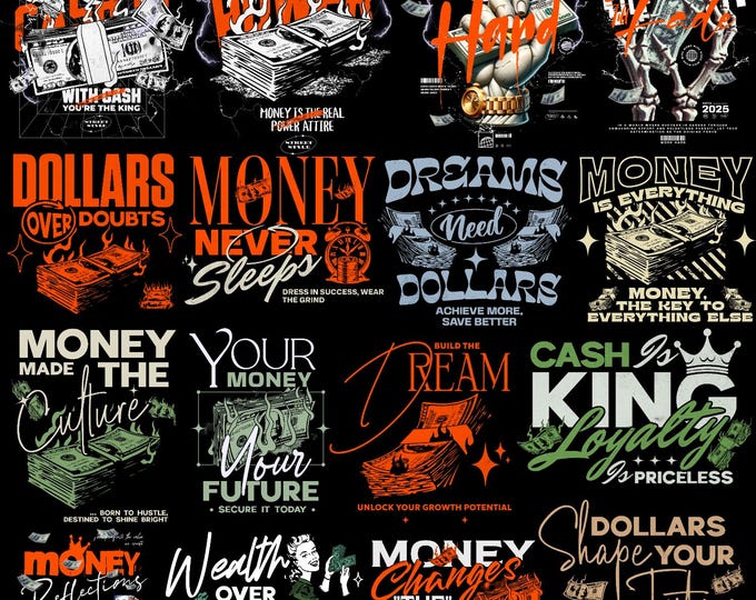 Optimum Streetwear Money PNG Designs Bundle: T-shirt Graphics, Cash ...