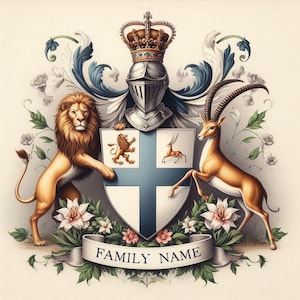 Custom Family Crest Logo – Personalized Heritage Shield – Vintage Coat ...