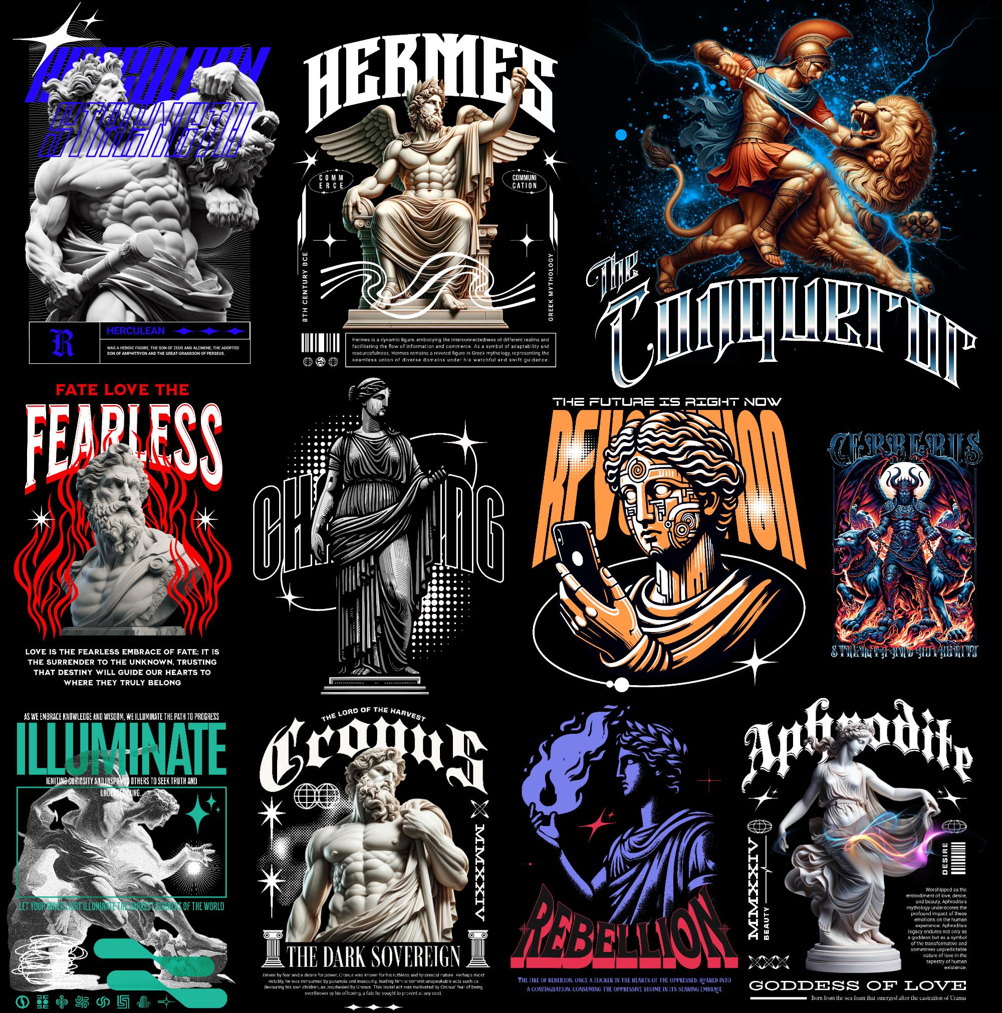 100+ High-quality Greek Mythology Designs Warriors, Gods & Heroes ...