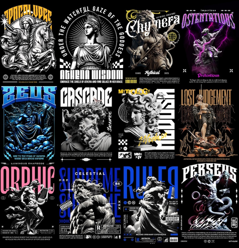 Greek Mythology PNG Bundle – Gods, Warriors & Heroes Shirt Designs (100 ...