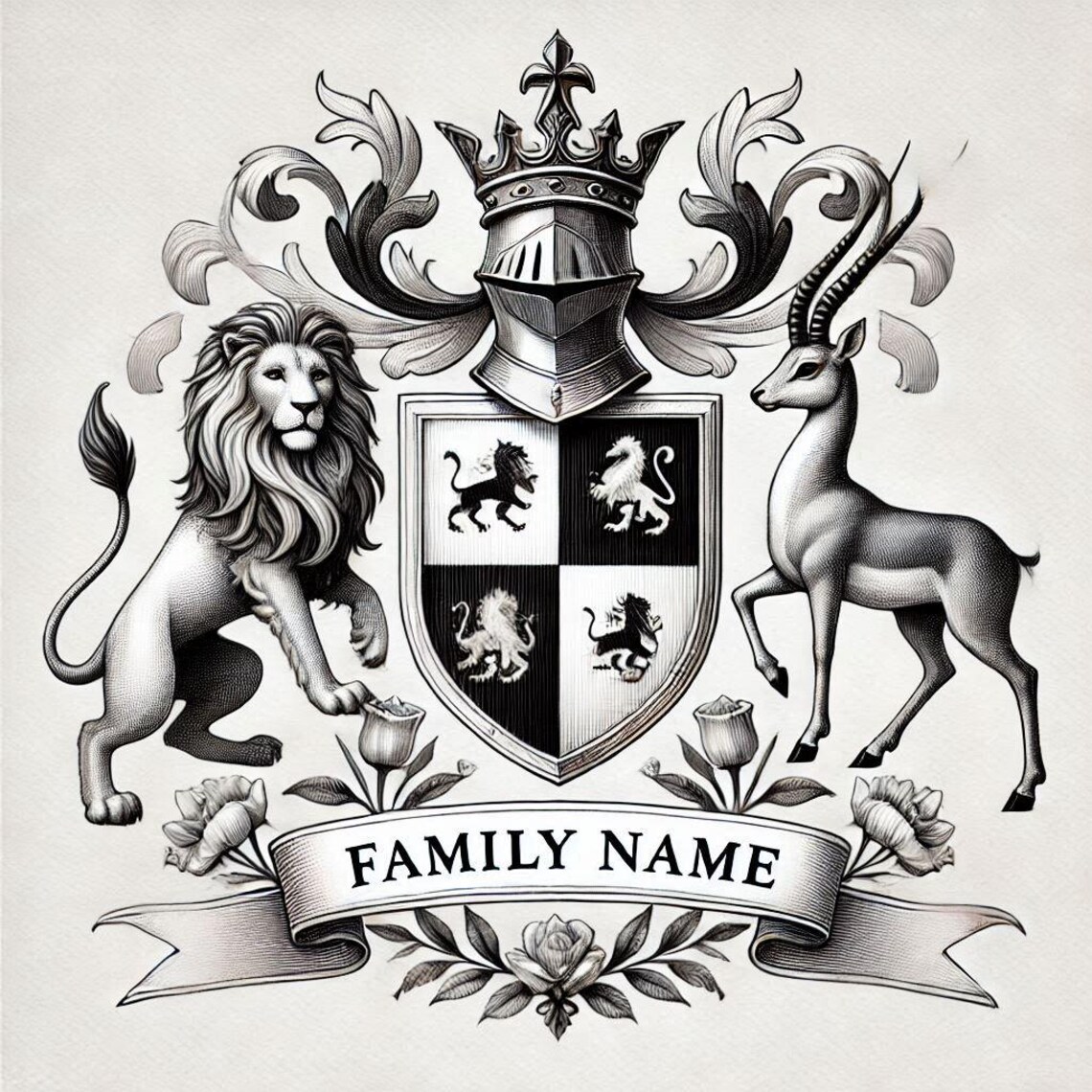 Custom Family Crest Logo – Personalized Heritage Shield – Vintage Coat ...