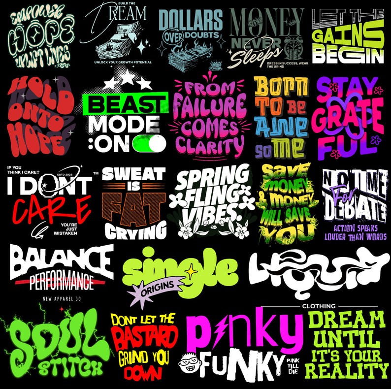 240 + Trendy Streetwear Typography Designs | Digital Prints PNG & SVG ...