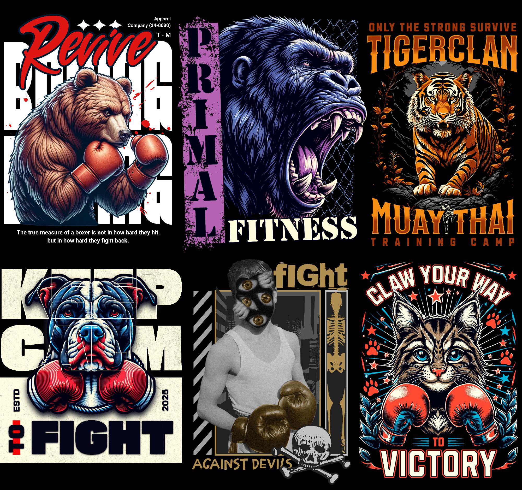 Boxing PNG Bundle – Urban Fighter T-shirt Designs – Streetwear ...