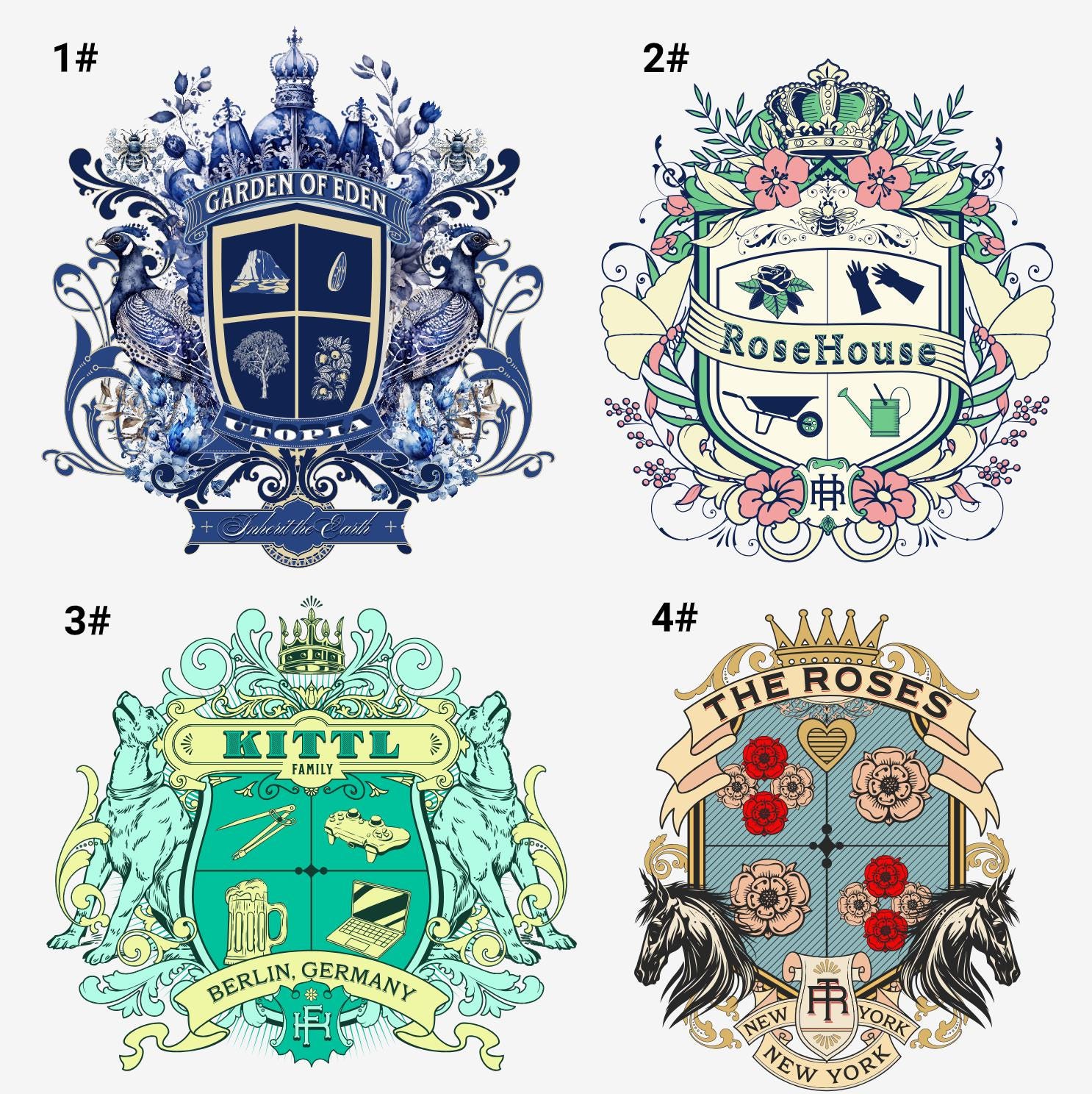 Custom Family Crest Logo – Personalized Coat of Arms Emblem (digital ...