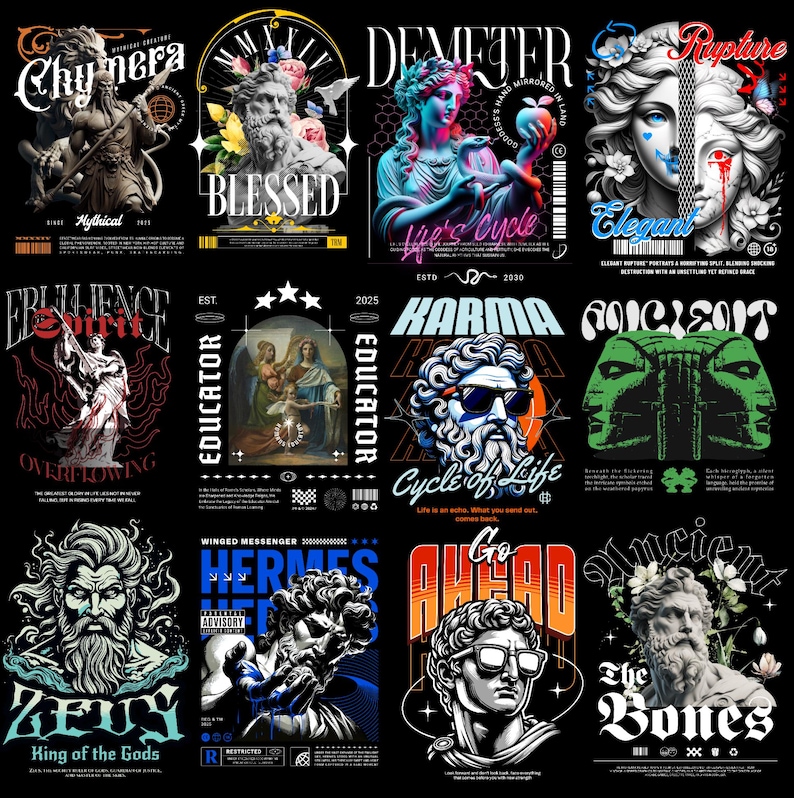Greek Mythology PNG Bundle – Gods, Warriors & Heroes Shirt Designs (100 ...