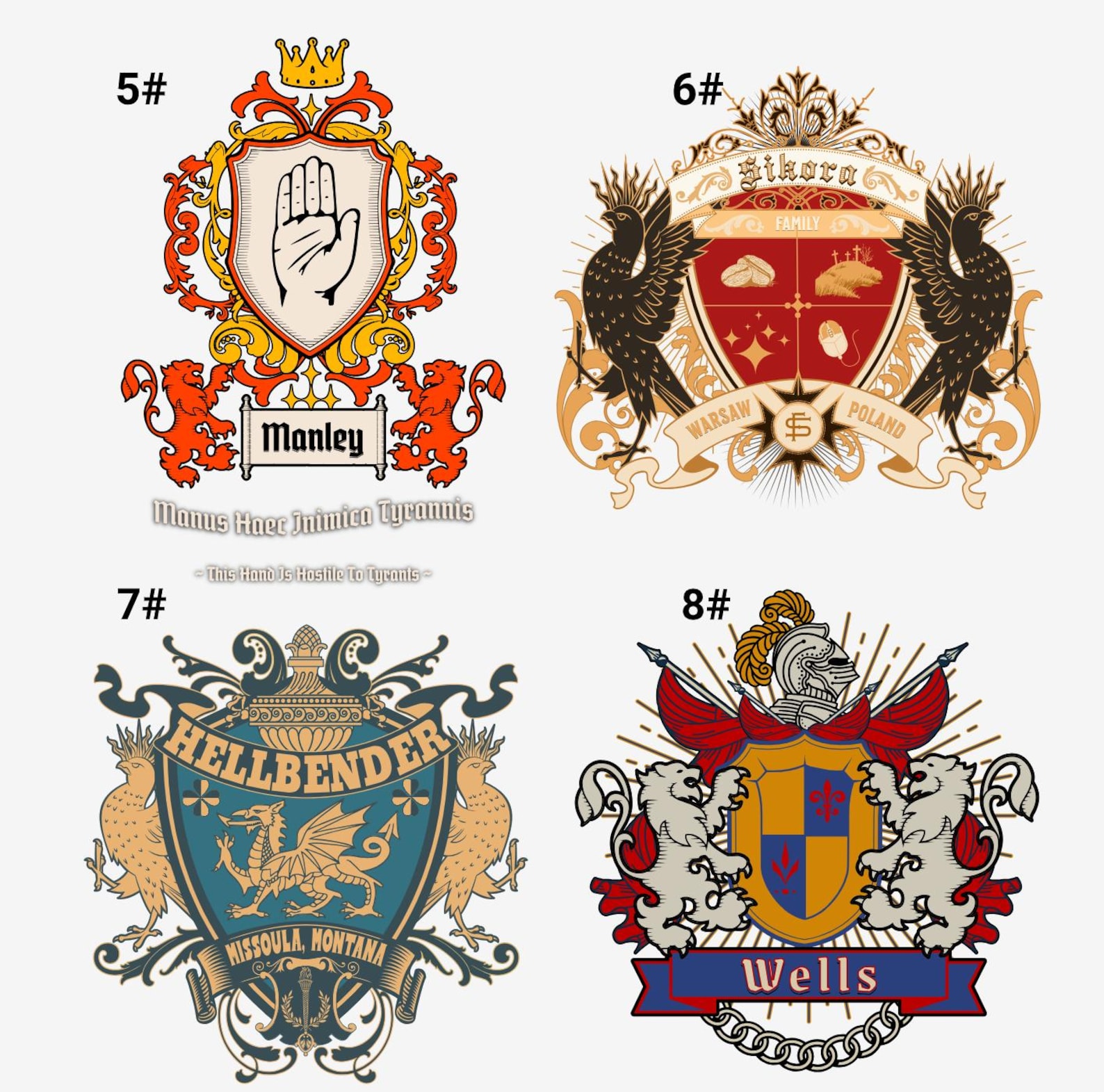 Custom Family Crest Logo – Personalized Coat of Arms Emblem (digital ...