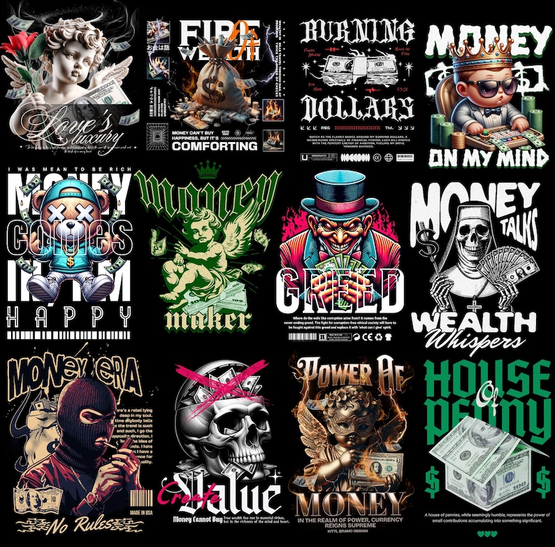 Streetwear Money PNG Designs, 250 Dollar, Trendy Digital Art Files for ...