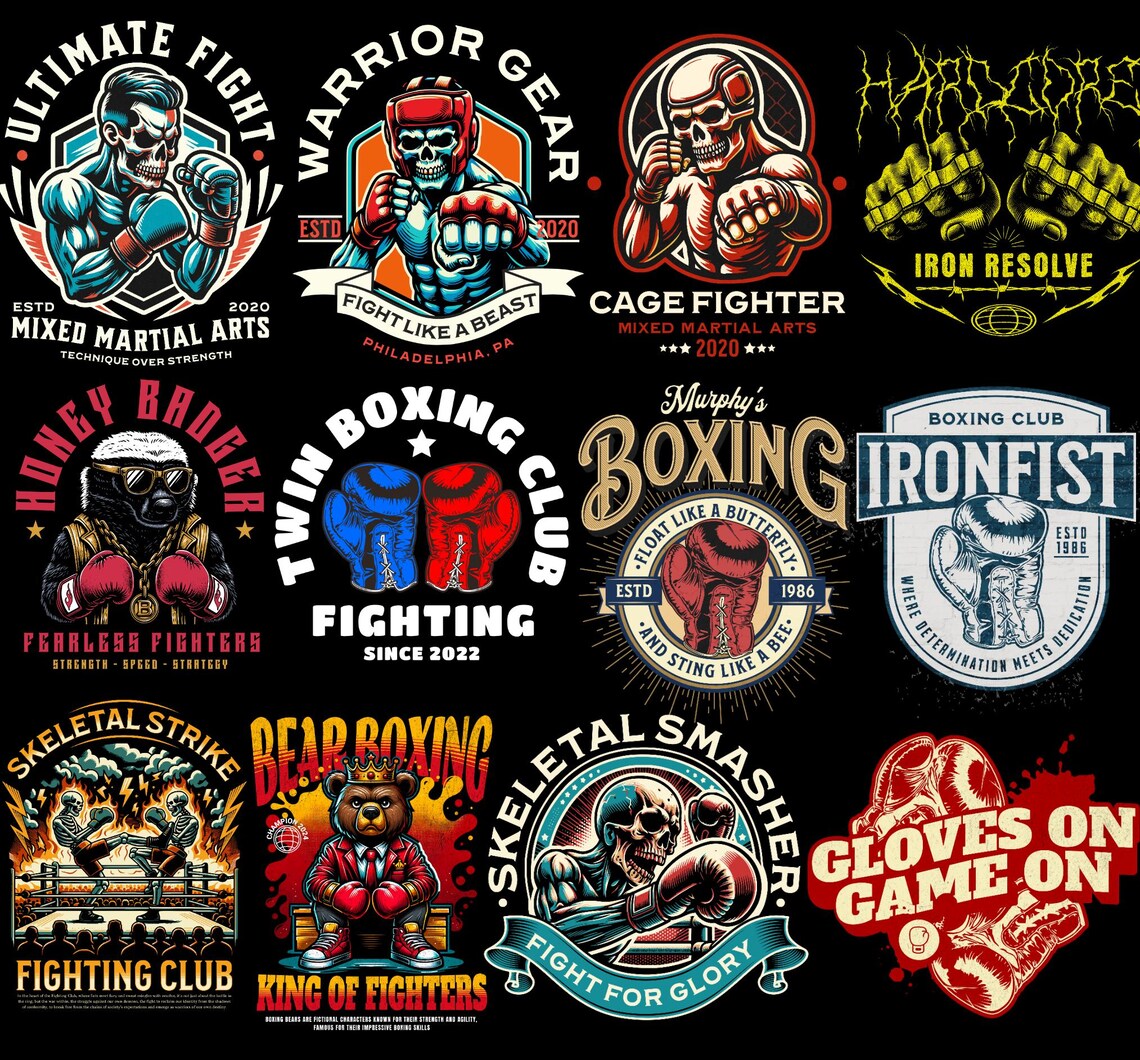 Boxing PNG Bundle – Urban Fighter T-shirt Designs – Streetwear ...