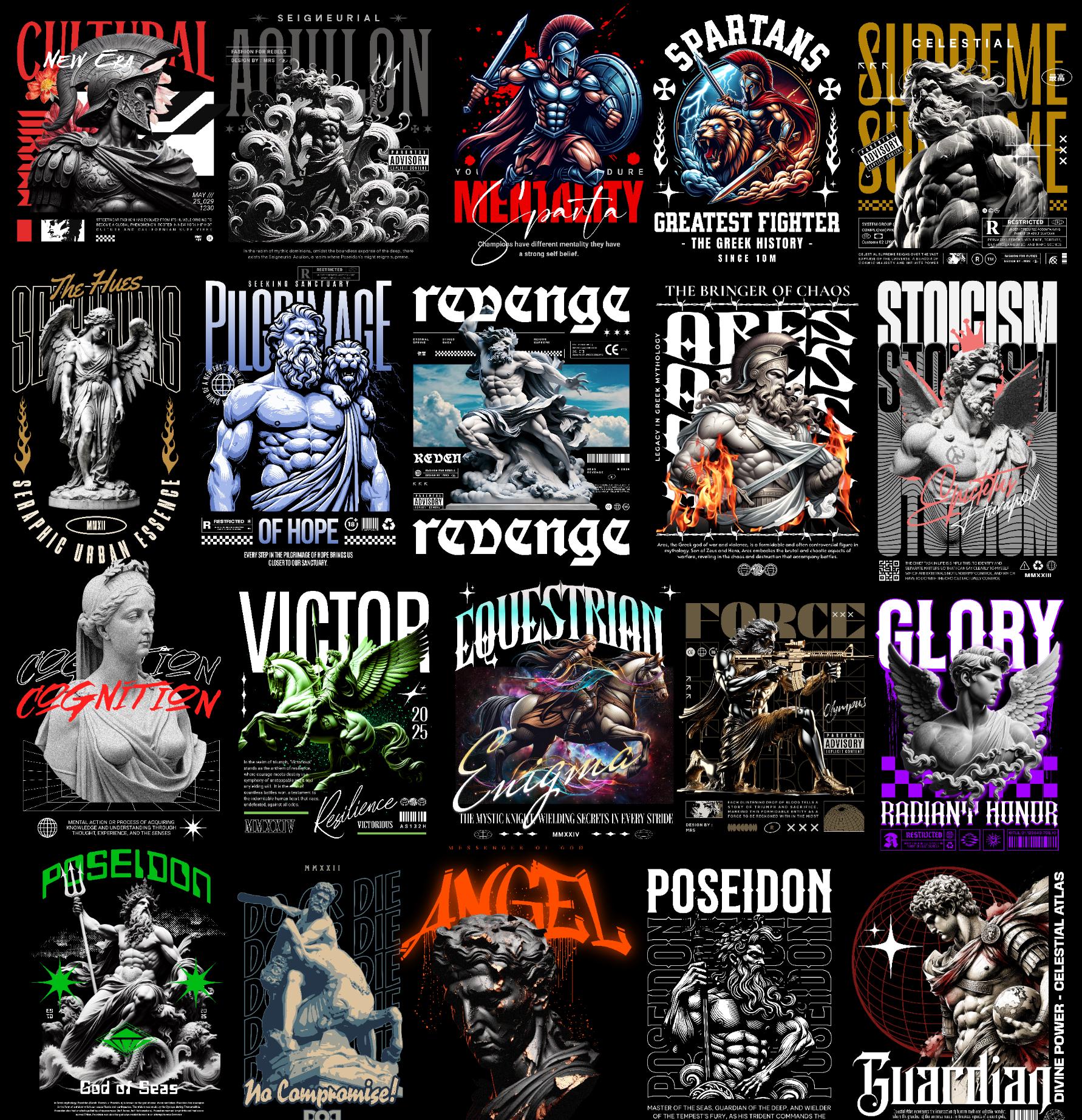 100+ High-quality Greek Mythology Designs Warriors, Gods & Heroes ...