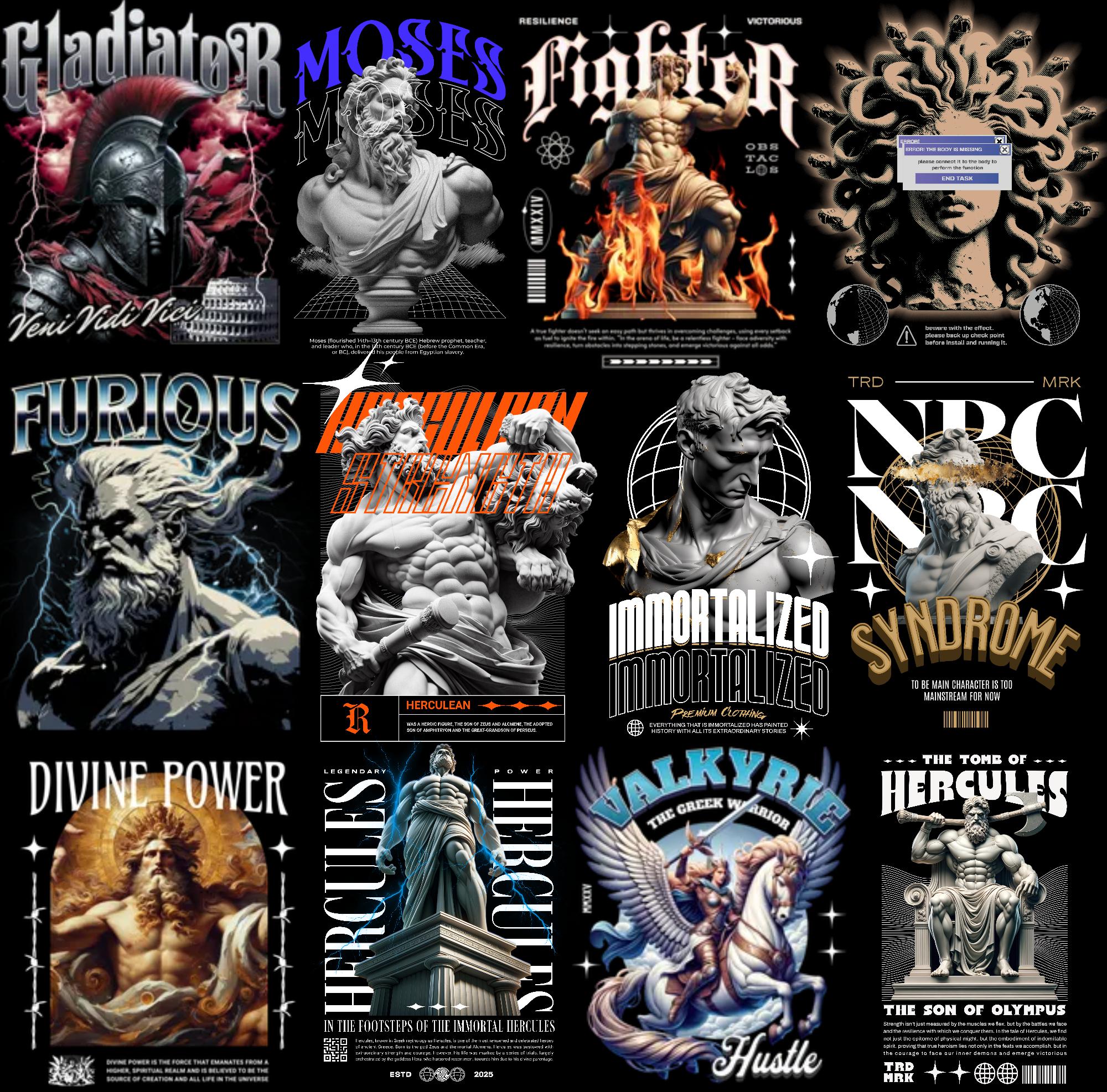 100+ High-quality Greek Mythology Designs Warriors, Gods & Heroes ...