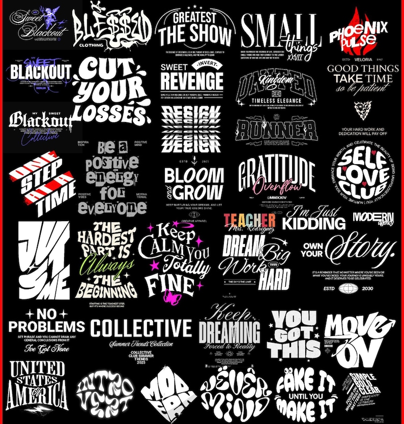 240 + Trendy Streetwear Typography Designs | Digital Prints PNG & SVG ...