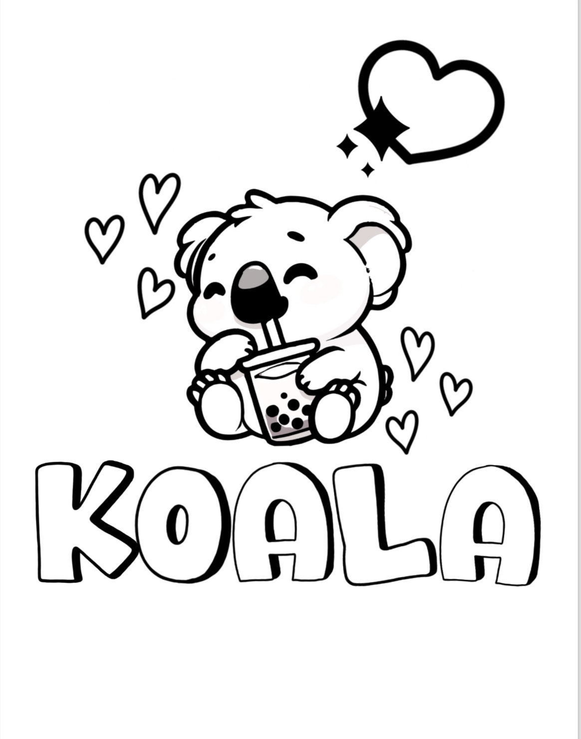 Cute Chibi Boba Animals | Coloring Pages | Cute Chibi | Children’s ...