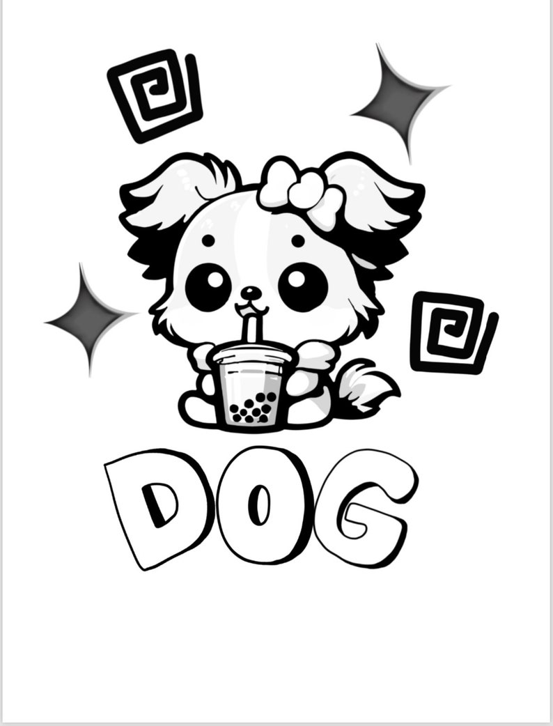 Cute Chibi Boba Animals | Coloring Pages | Cute Chibi | Children’s ...