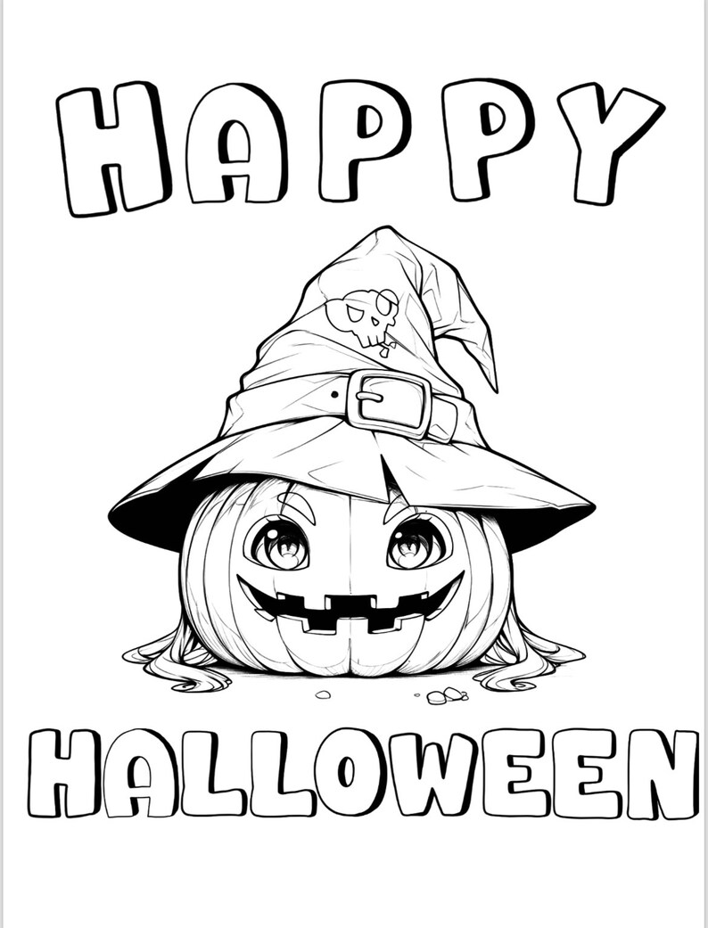 Cute Chibi Spooky Coloring Pages | Children’s Coloring Pages | Chibi ...