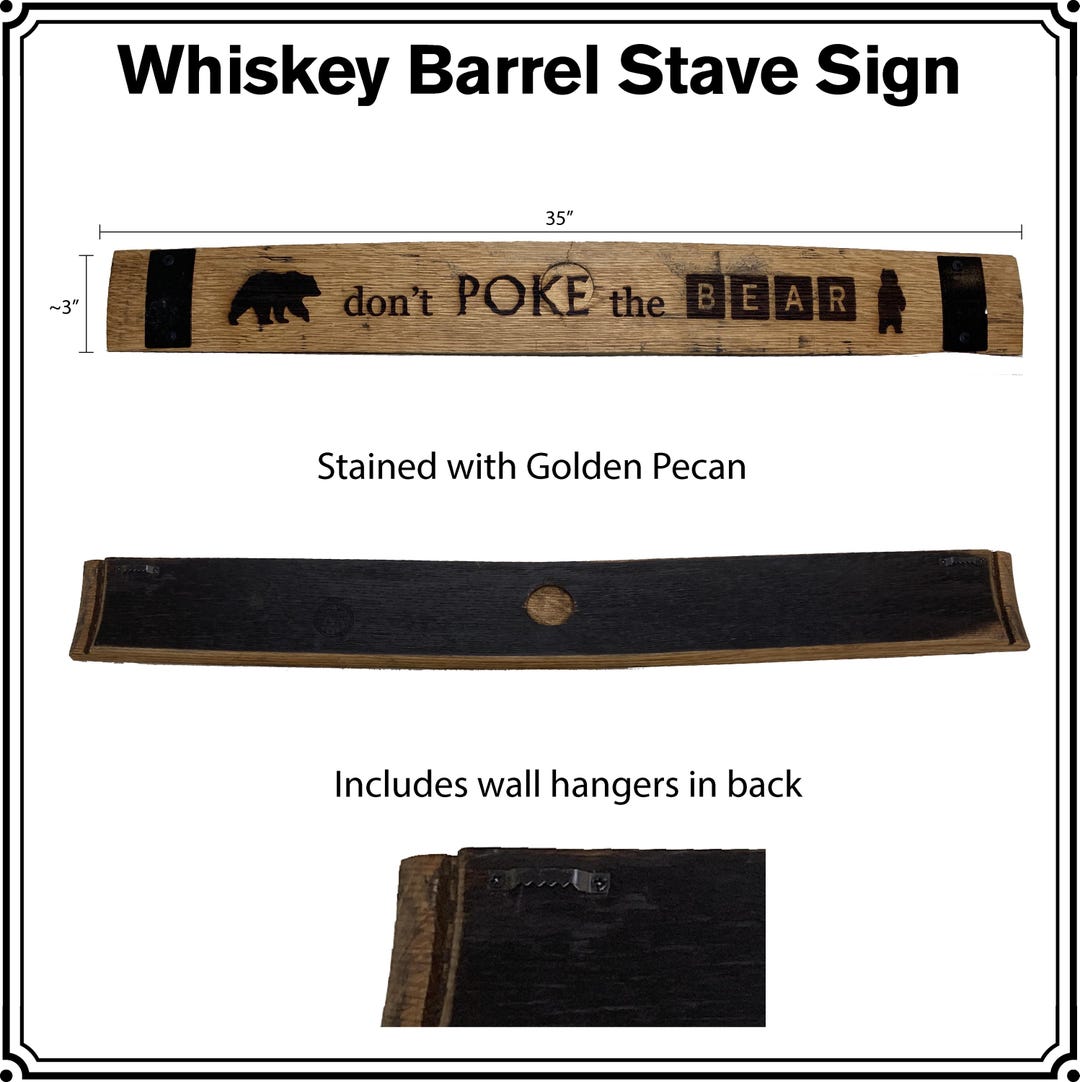 Don't Poke the Bear Whiskey Barrel Stave Sign - Etsy