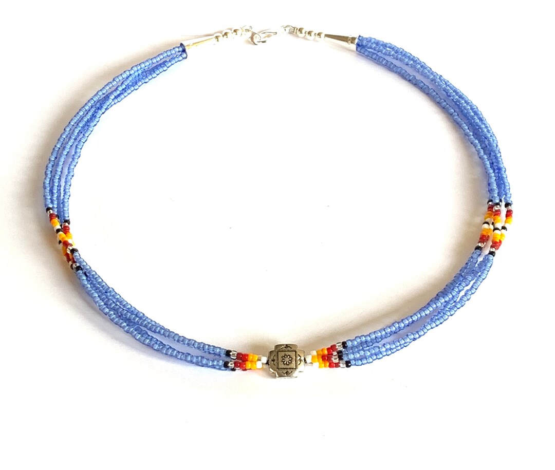 Native Made, Authentic Native American - Necklace - White Lined ...