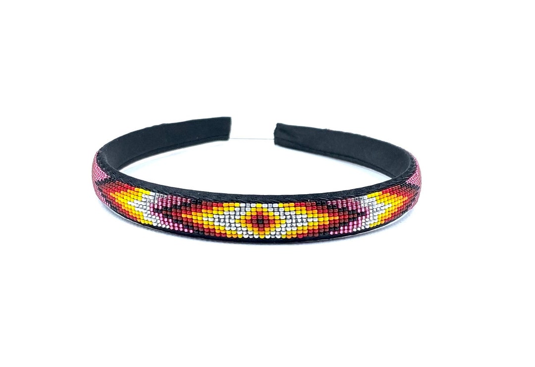 Native Made - Authentic Native American Beaded Headband - Navajo-beaded ...
