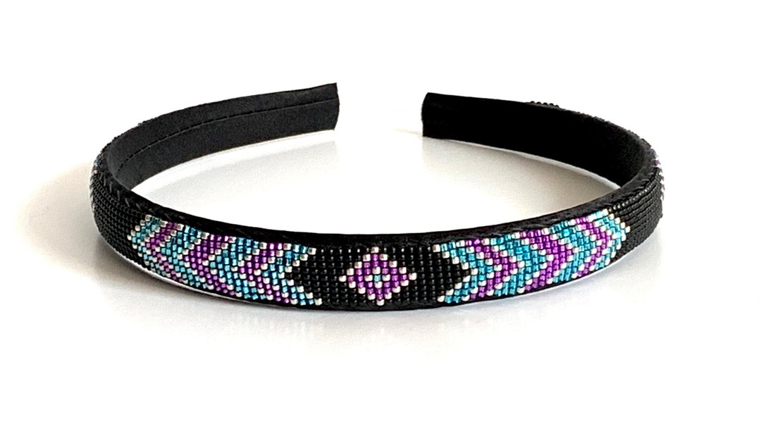 Native Made - Authentic Native American Beaded Headband - Navajo-beaded ...