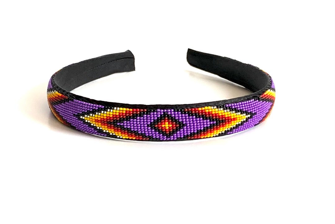 Native Made - Authentic Native American Beaded Headband - Navajo-beaded ...