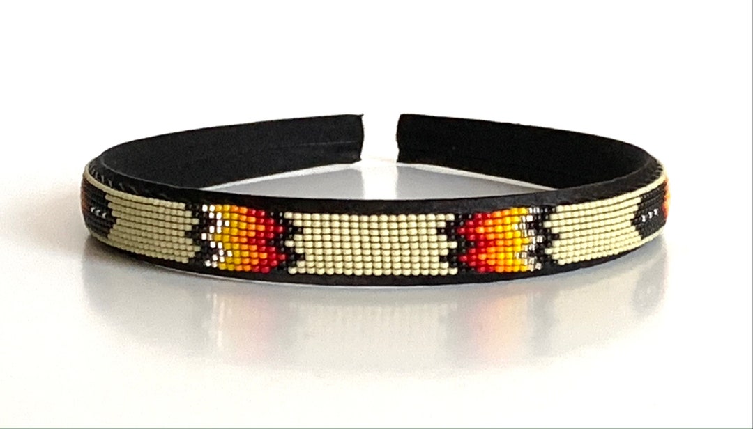Native Made - Authentic Native American Beaded Headband - Navajo-beaded ...
