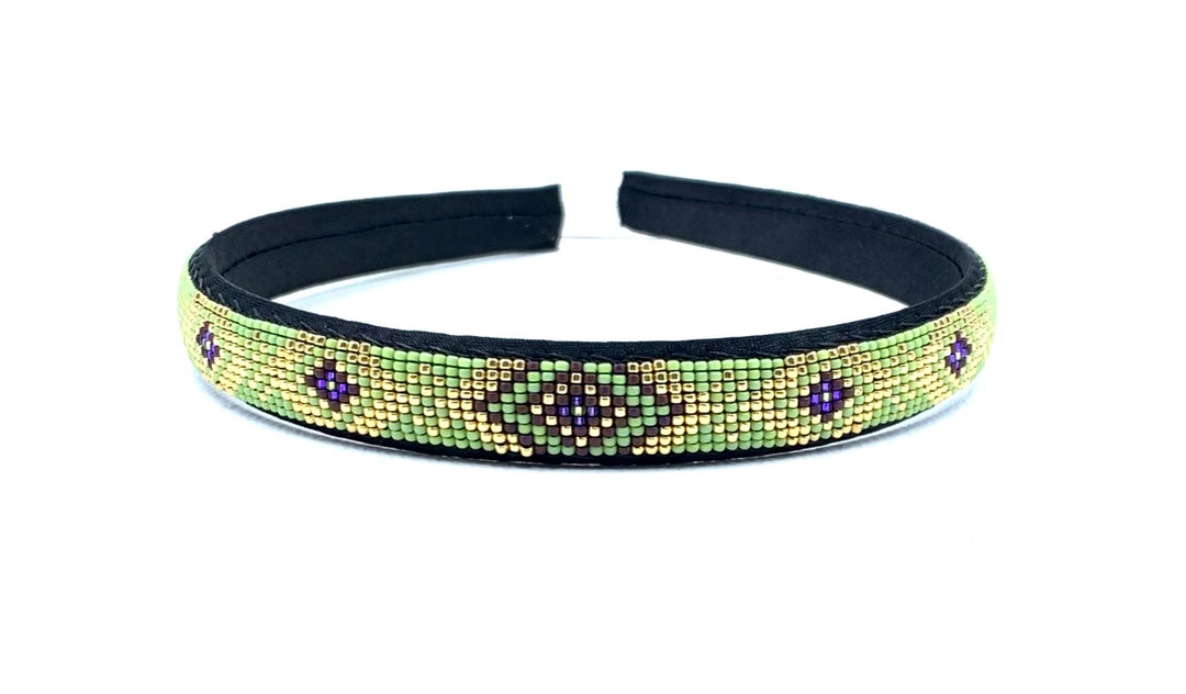 Native Made - Authentic Native American Beaded Headband - Navajo-beaded ...