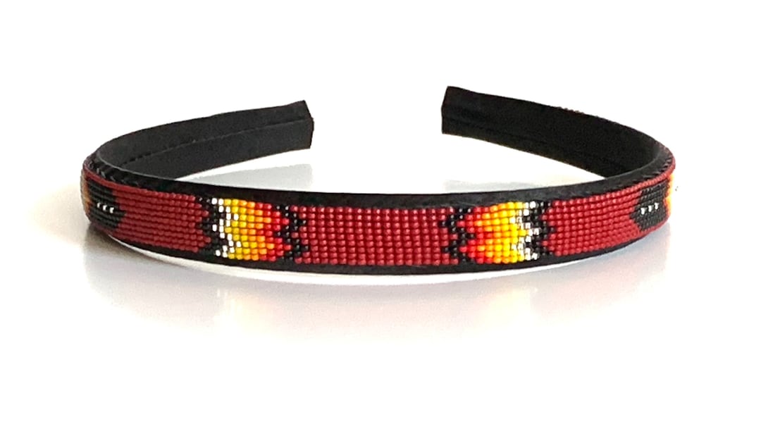 Native Made - Authentic Native American Beaded Headband - Navajo-beaded ...