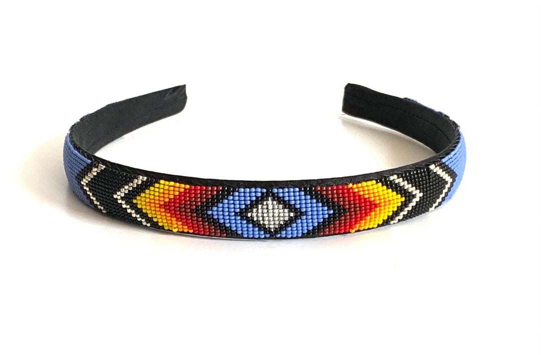 Native Made - Authentic Native American Beaded Headband - Navajo-beaded ...