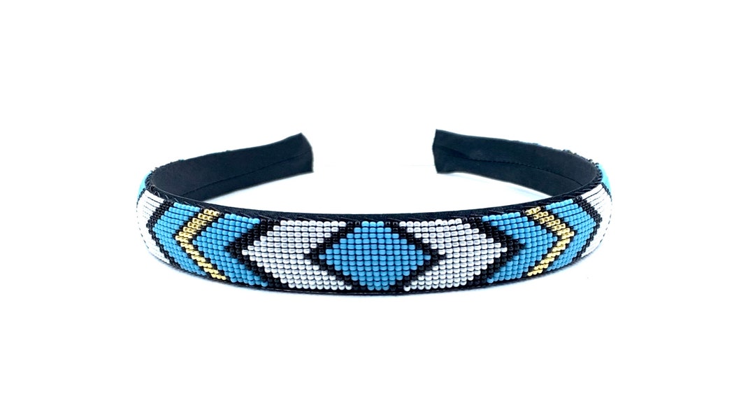 Native Made - Authentic Native American Beaded Headband - Navajo-beaded ...