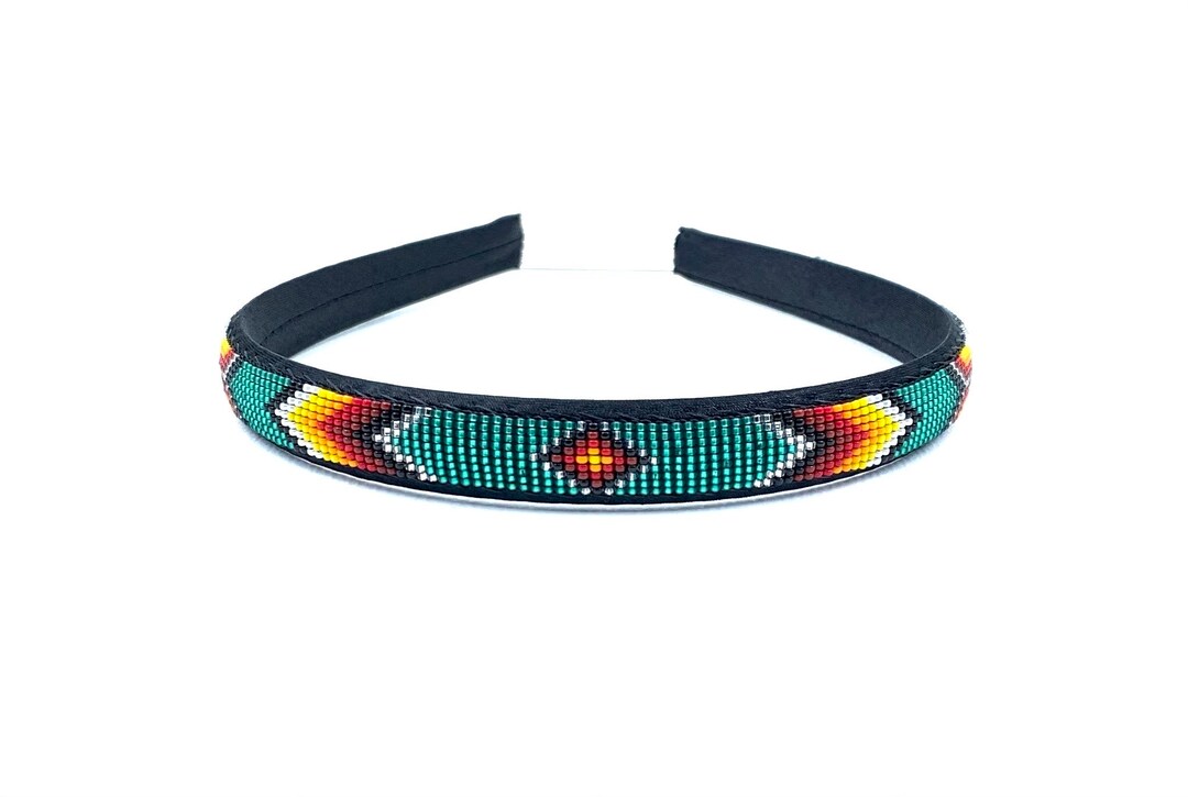 Native Made - Authentic Native American Beaded Headband - Navajo-beaded ...