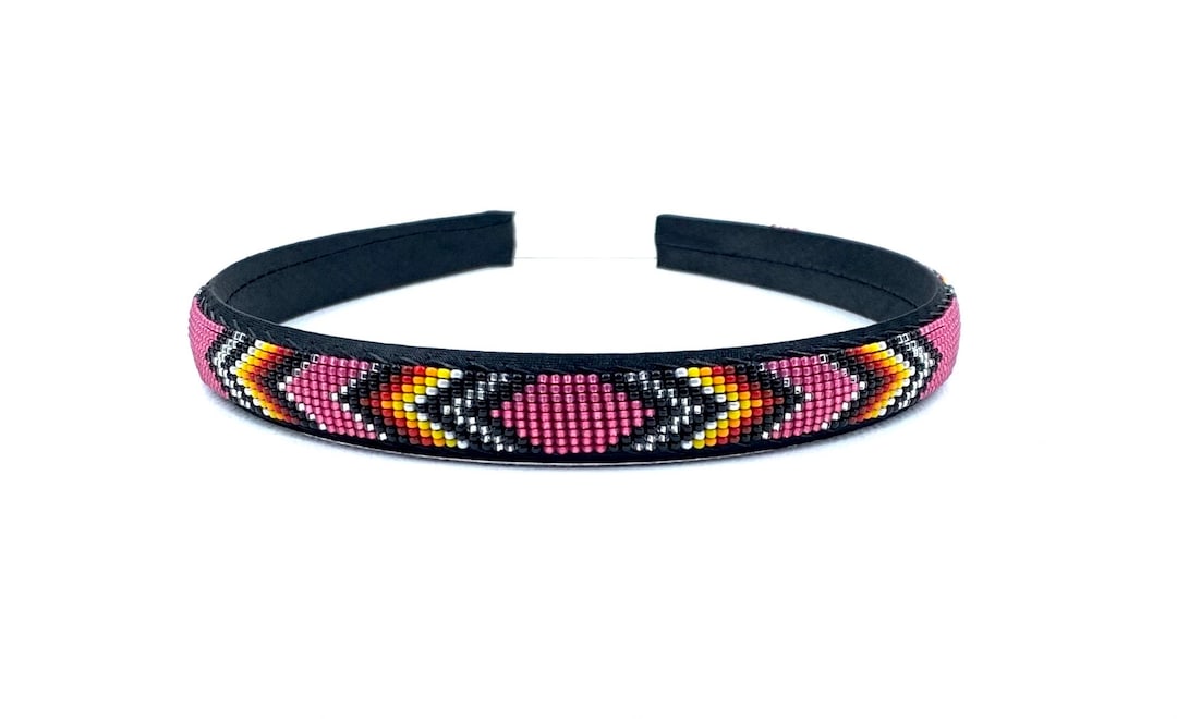 Native Made - Authentic Native American Beaded Headband - Navajo-beaded ...