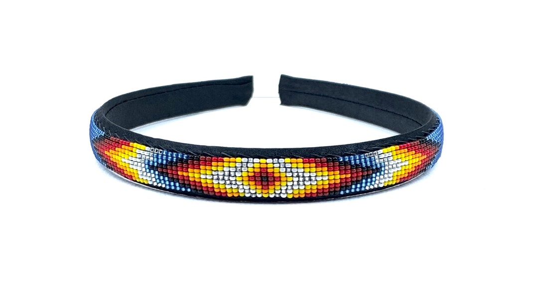 Native Made - Authentic Native American Beaded Headband - Navajo-beaded ...