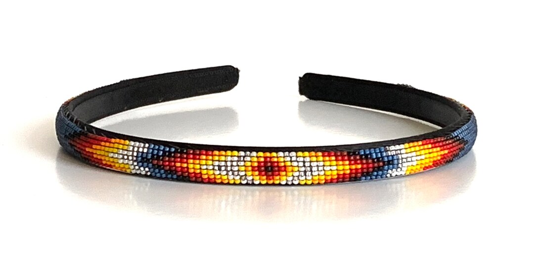 Native Made - Authentic Native American Beaded Headband - Navajo-beaded ...