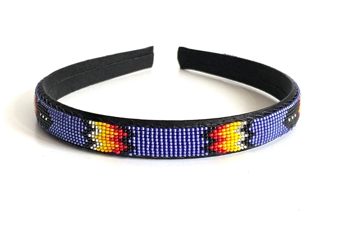 Native Made Authentic Native American Beaded Headband Navajo-beaded ...