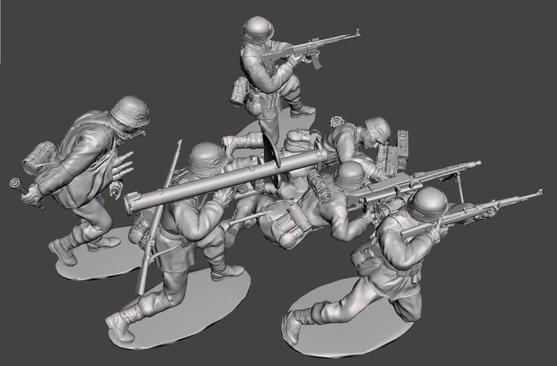 WW2 German SS Soldiers Team 6 Set 2 3D Print Stl Files - Etsy Australia