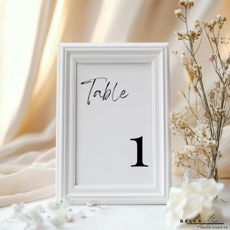 Minimalistic Table Number, Handwriting, Calligraphy, Wedding Template ...